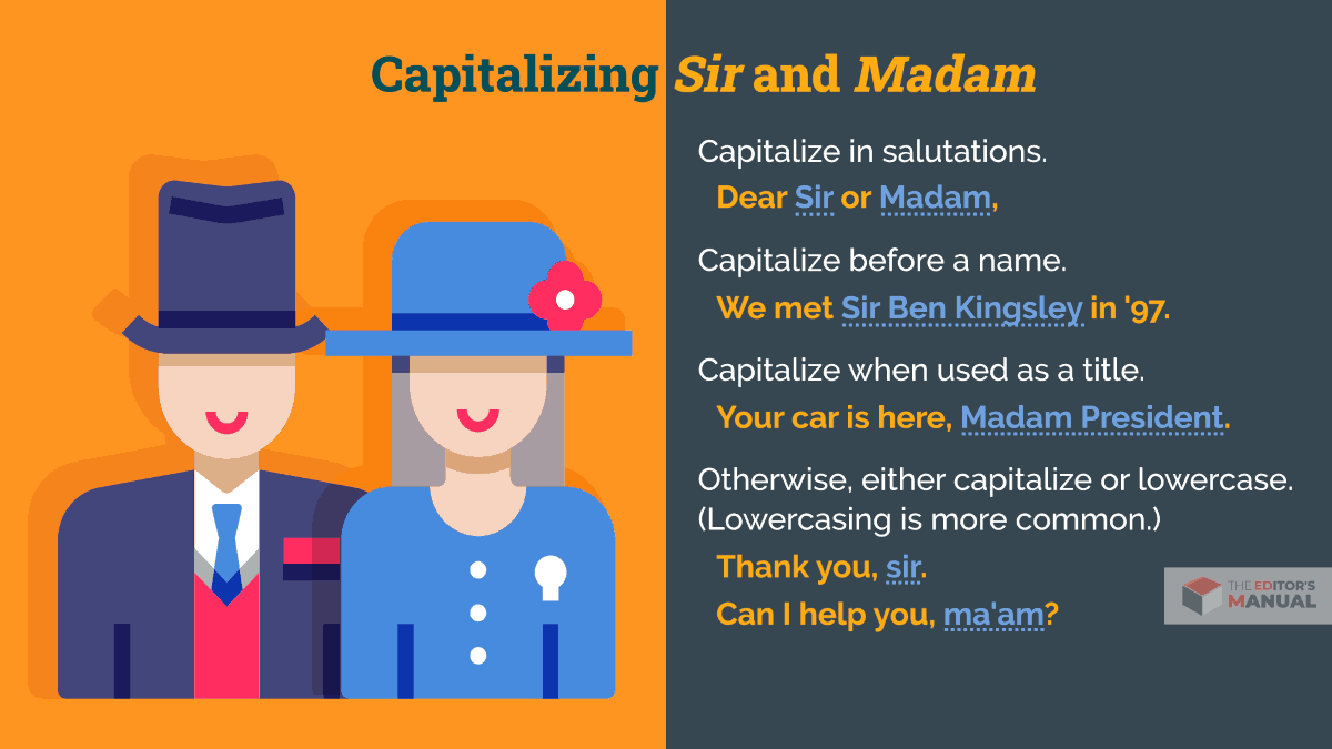 Are Sir Madam or Ma am And Miss Capitalized Editor s Manual Are Sir Madam or Ma am And Miss Capitalized Editor s Manual