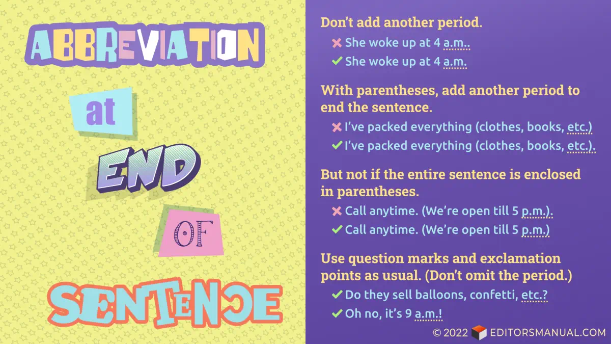 Abbreviation At End Of Sentence Periods And Other Punctuation The Abbreviation At End Of Sentence Periods And Other Punctuation The